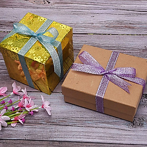 Livder 8 Rolls 1/2 Inch Width Metallic Glitter Ribbon for Holiday Wedding Birthday Party Decoration Gift Wrapping