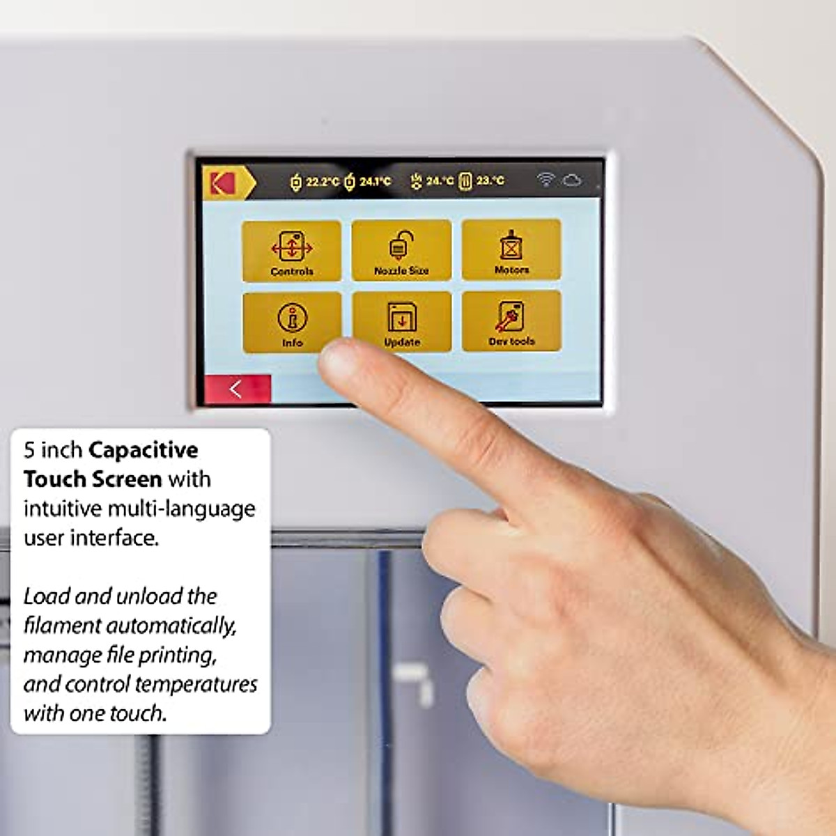 Kodak 3D Printer Portrait, White, 21.1 x 20.7 x 20.7 in
