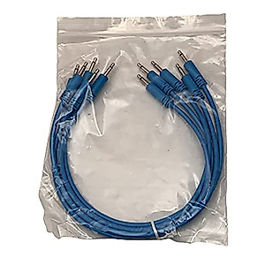 Luigis Modular Supply Spaghetti Eurorack Patch Cables - Package of 5 Blue Cables, 12 (30 cm)