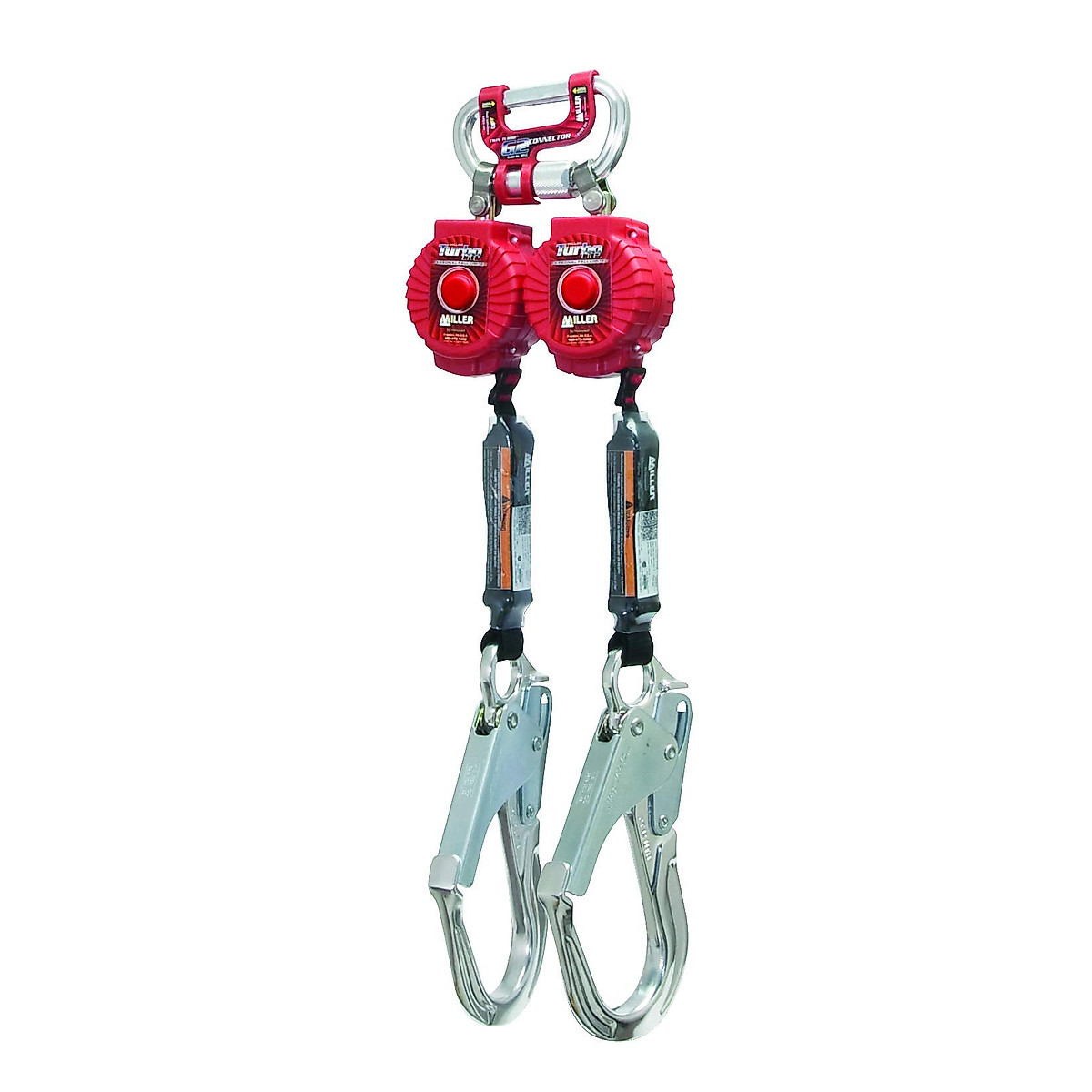 Miller Honeywell Ademco Miller Twin Turbo 6-Foot Fall Protection System with G2 Connector and Aluminum Locking Rebar Hooks (MFLC-12-Z7/6FT)