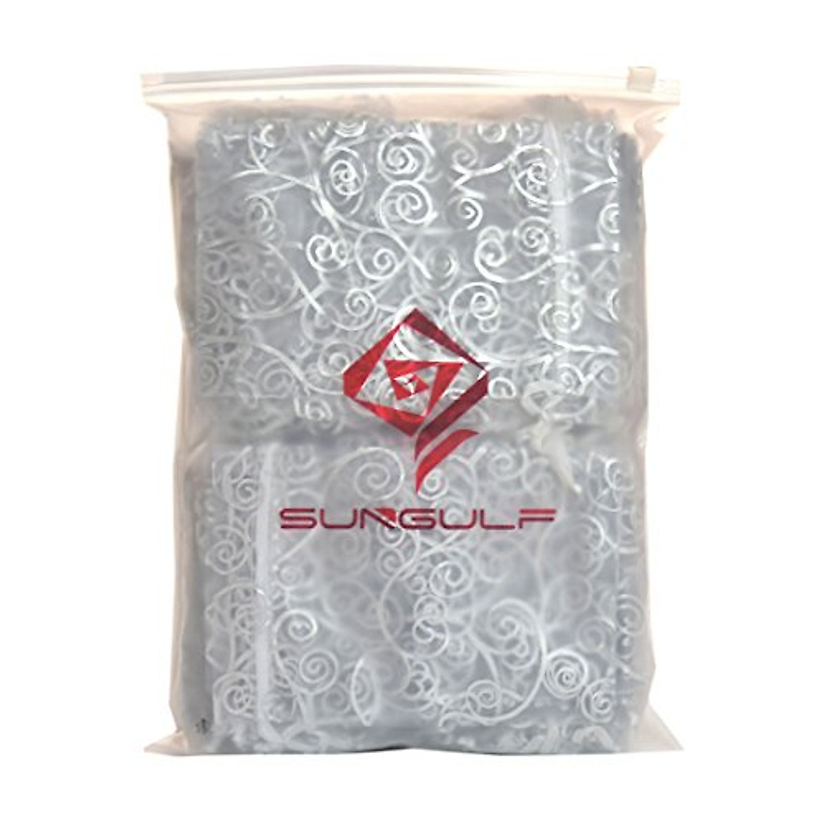 SUNGULF 100pcs Organza Pouch Bag Drawstring 4x6 10x15cm Strong Gift Candy Bag Jewelry Party Wedding Favor (White with Silver)