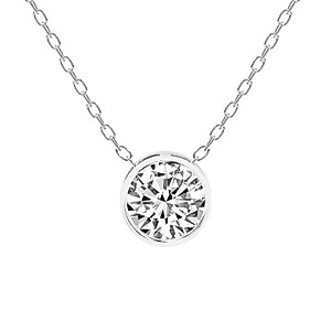 FRIENDLY DIAMONDS Diamond Pendant Necklace For Women | 2 Carat IGI Certified Round Shape Lab Grown Diamond | Globe Slider Lab Diamond Pendant In 18K White Gold | FG-VS1-VS2 Quality