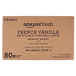 AmazonFresh 80 Ct. K-Cups, French Vanilla Flavored Medium Roast, Keurig K-Cup Brewer Compatible