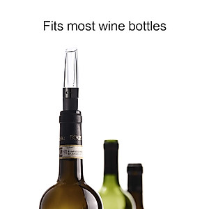 Z-oneMart 2Pcs Wine Aerator Pourer Spout Premium Aerator Wine Pourer Decanter Rich Finish and Bubbles, No-Drip, Spill, Brithday Christmas Gifts for Wine Lover Black