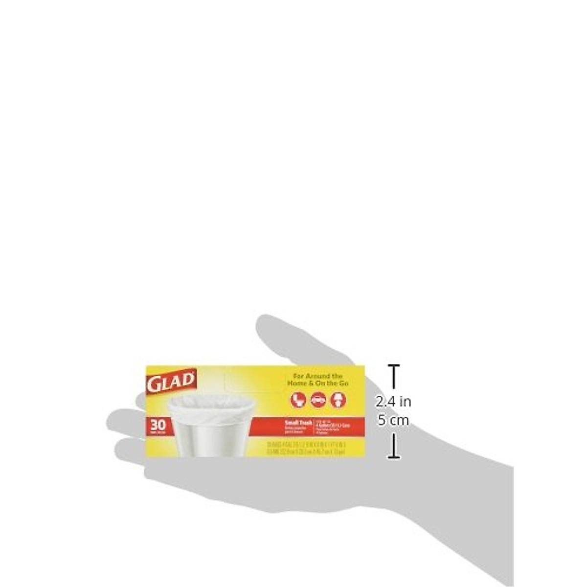 Glad Small Trash Bags - 4 Gallon White Trash Bag - 30 Count