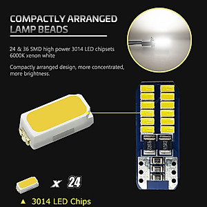 Bojer Interior LED Light Kit Compatible with 2007-2018 Jeep Wrangler JK 501 578 Dome Map Bulb Replace White Color