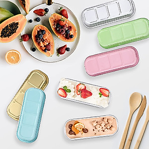 EUSOAR Aluminum Foil Cupcake Liners, 50pcs 5 Mixed Colors 6.8oz 6.5"x2.5"x1.2" Disposable Foil Ramekins Pan Tin with Lids，Cupcake Baking Cups Containers, Cheesecake Creme Brulee Ramekins Pan