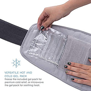 Pure Enrichment® PureRelief™ Lumbar & Abdominal Heating Pad - 4 Heat Settings, Adjustable Belt, Hot/Cold Gel Pack, and Storage Bag - Ideal for Back Pain and Abdominal Cramps