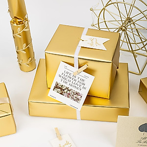 MAYPLUSS Jumbo Wrapping Paper Roll-81.8 sqft. Matte Gold Solid Color for Birthday, Christmas, Wedding, Baby Shower, Holiday, Bridal Shower-30in x 33ft