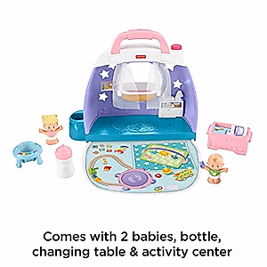 Fisher-Price Little People Cuddle & Play Nursery, portable nursery play set for toddlers and preschool kids up to age 5
