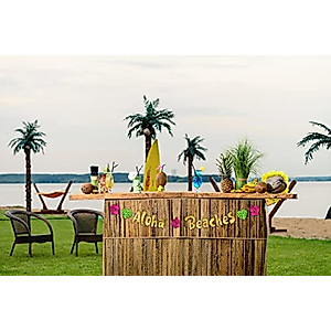 Aloha Beach Luau Themed Glitter Banner - Hawaii - Aloha -Tropical - Tiki - Summer Themed Beach and Pool Party Decoration, Favors & Supplies