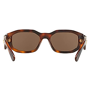 Versace VE 4361 521773 Havana Plastic Geometric Sunglasses Brown Lens
