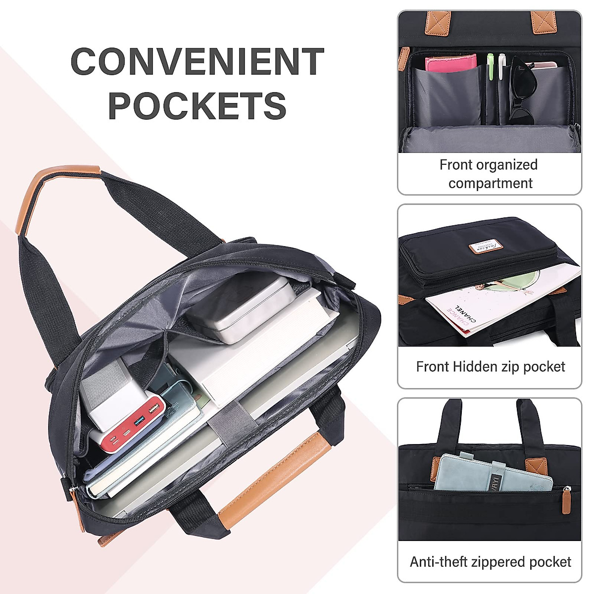 LOVEVOOK Laptop Bag for Women, 15.6 Inch Laptop Case Cute Computer Bag Lightweight Laptop Briefcase, laptop shoulder bag for Work School Travel