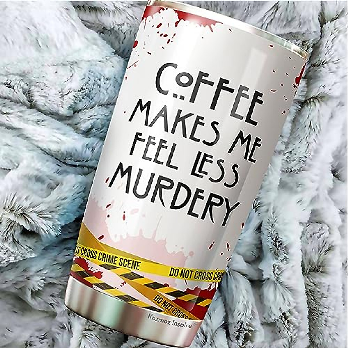Kozmoz Inspire Halloween Decorations Halloween Gifts Horror Movies Lover Gifts Halloween Mugs Crime Scene True Crime Tumbler 20Oz Gifts for Men Women Friends on Christmas Birthday Coffee Tumbler