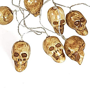 Led Skull Halloween Lights,Resin Party Battery Operated Fairy Lights Indoor Outdoor Garden Tree Decorative Wire Lights