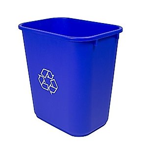 Storex Medium Recycling Basket, 15 x 10.5 x 15 Inches, Blue, (STX00714U01C)