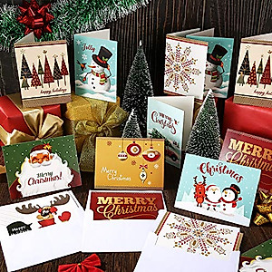 Outus Set of 36 Christmas Greeting Cards with Envelopes, 9 Merry Christmas Designs Note Cards Christmas Cards Assortment