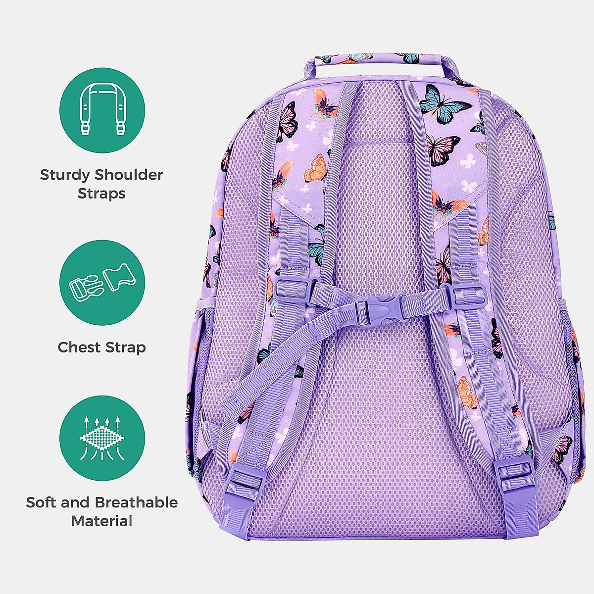 Choco Mocha Preschool Backpack for Girls Flora Backpack for Toddler Girls Preschool Backpacks for Girl Bookbag 14 inch Prek Backpack for Kids with Chest Strap Child 2-4 3-5 Gifts, Blue