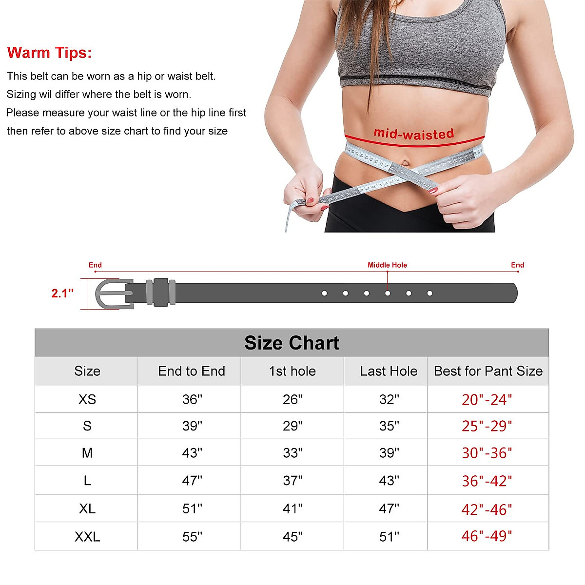 SANSTHS 4 Pack Women Thin Belts for Jeans Dresses Coats Skinny Women Belt with Gold Alloy Buckle, Black+White+Coffee+Brown M