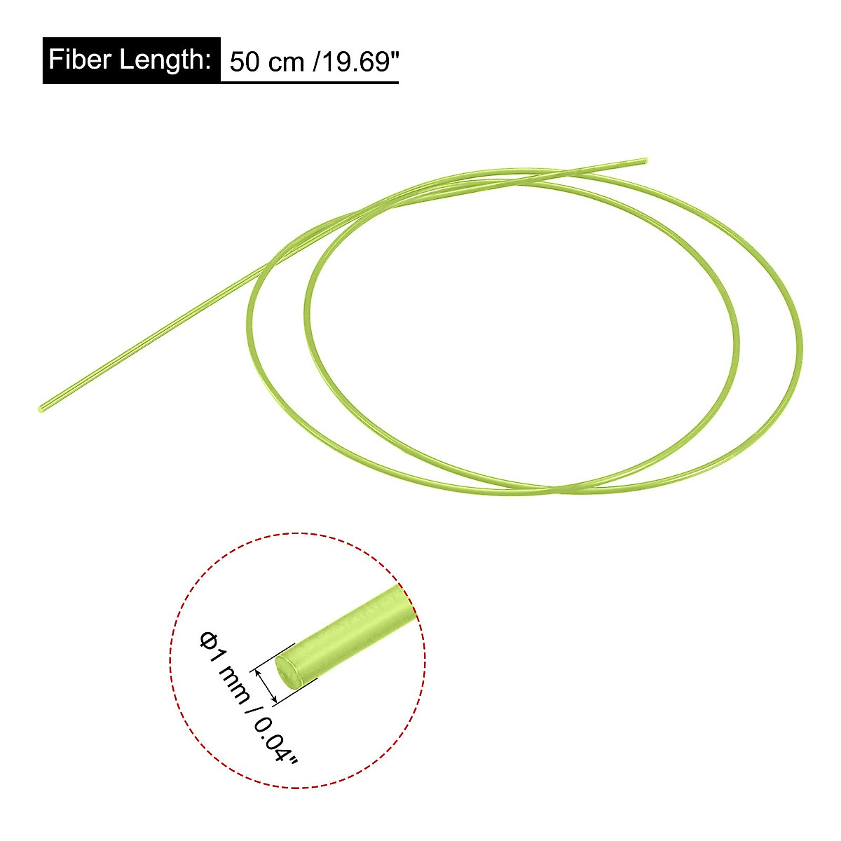 MECCANIXITY Fiber Optic Rods PMMA 1mmx50cm for Sight Filament Green
