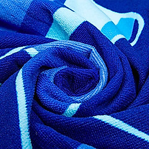 only warm Large Thin Microfiber Beach Towel,Fast Quick Dry Sand Free Lightweight for Men Women Boys Girls (Blue)