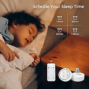 KELUOLY Battery Operated Light Bulbs Sets of 2, LED Puck Lights with Remote Control, AA Battery Bulb with Memory Function, dimmable E26 Screw in Type for Non Electric Pendant Light and Wall Sconce