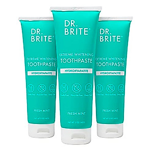 Dr. Brite Whitening Hydroxyapatite Toothpaste, Fluoride and Sulfate Free, Doctor Formulated with Plant-Based Ingredients, Mint, 5 oz - 3 Pack