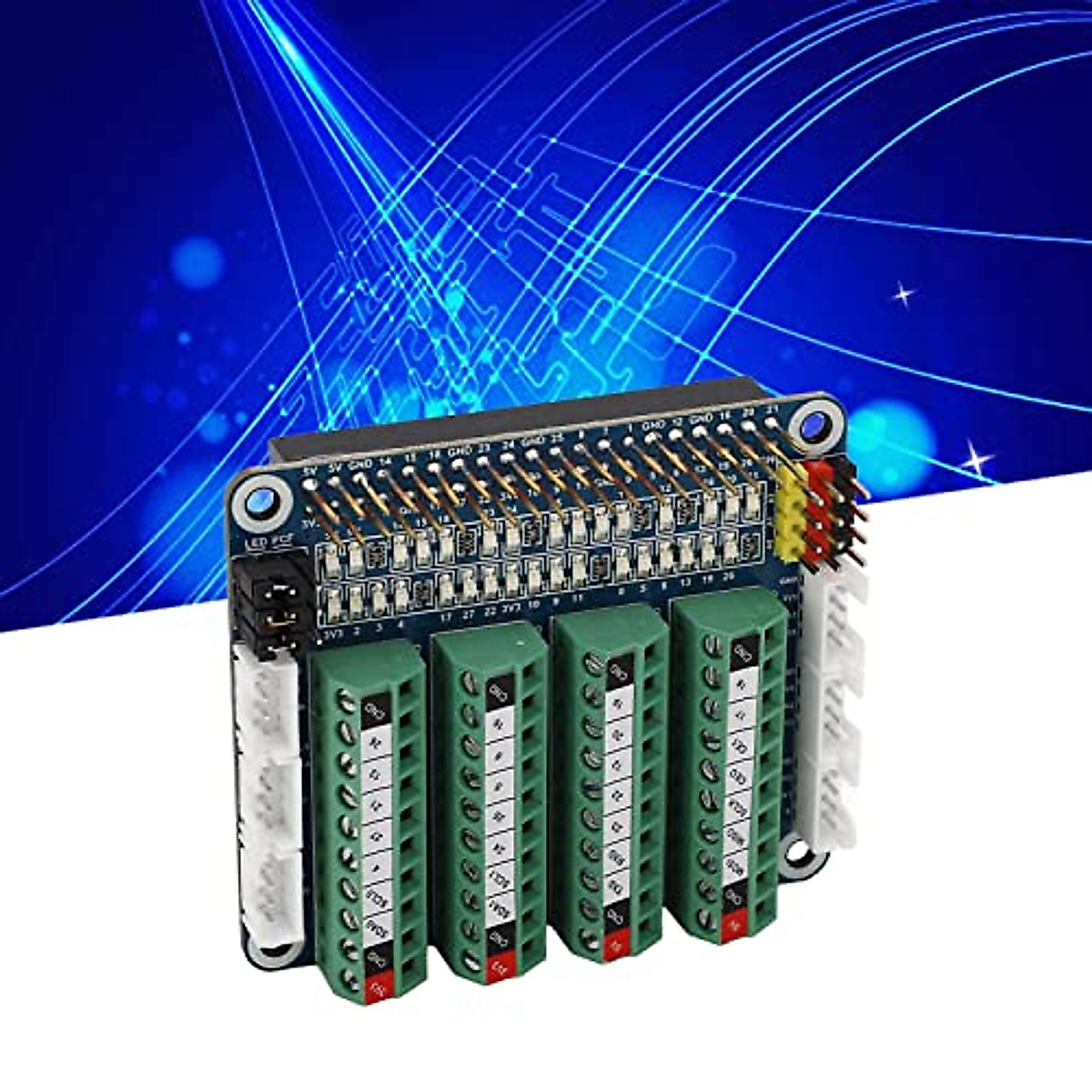 Sensor Expansion Board, Clear Identification Excellent PCB Development Board Compact Size LED GPIO IO Port for 4B 3B CM4