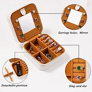 Yesteel Birthday Gifts for Women Mom Grandma, Monogram Travel Jewelry Case Jewelry Box Jewelry Organizer, Travel Essentials Travel Accessories for Women Initial C