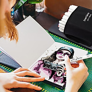 108 Pack Art Markers, 107 Coloring Markers and 1 Blender, Alcohol Based Dual Tip Permanent Markers Highlighters with Case, Excellent for Adults Kids Marking Drawing Sketching by Smart Color Art