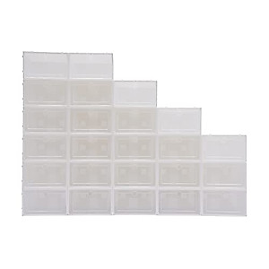 TouSuaRSi 24Pcs Plastic Shoe Boxes Clear Stackable Box Storage with Lids Clear Shoe Boxes Stackable Shoe Containers with Snap-Tight Clasp Design and Ventilation Holes for Home (Qty : 24Pcs)