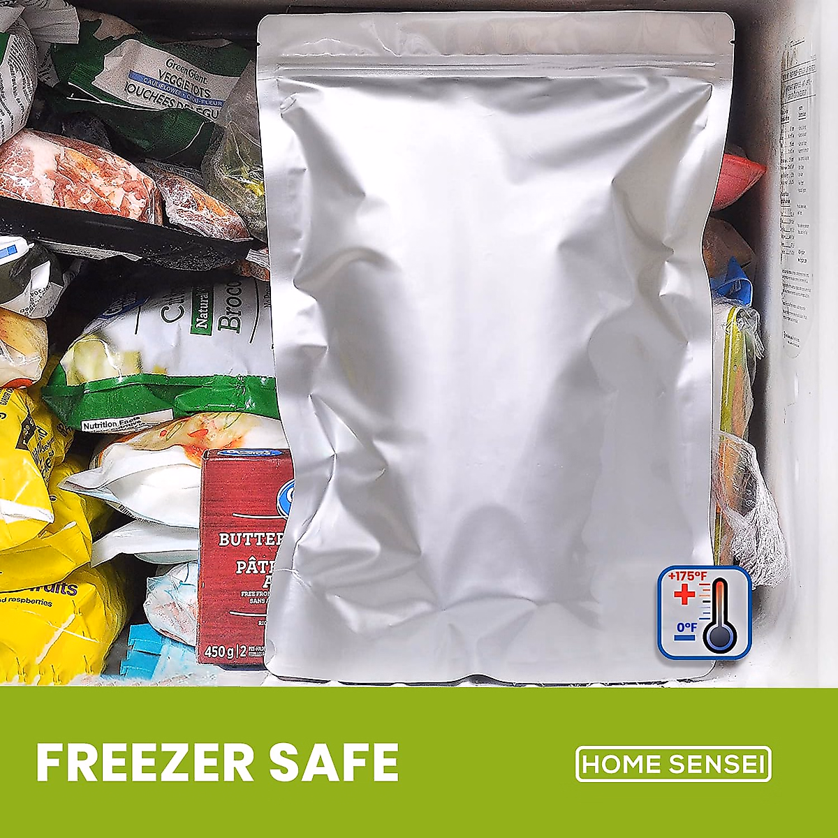 60pcs 1 Quart Mylar Bags for Food Storage - ExtraThick 10 Mil - Smell Proof Mylar bags 1 Quart - Stand-Up Zipper Pouches 7" x 10" - Small Mylar Bags for Food Storage - Heat Sealable