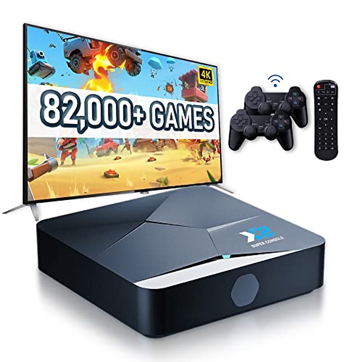 Retro Game Console Retroplay Emulator - Super Console X2 82,000+ Video Games,Emulator Console compatible 60+ Emulators,Dual System,supports 4K UHD,BT 5.0,2.4G+5G,Plug & Play Video Game Console
