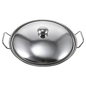 Hemoton 1 Set with Cover hob Kitchen Frying Saucepan Food Omelet pan Stewpot Skillet Metal Saucepan Anti-Spill Soup Pot with lid hot Pot Stainless Steel Dry Pot Alcohol Stove Honeycomb