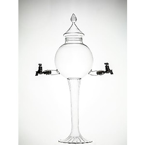 Absinthe Set - Glass Pearl Bubble Fountain Dripper with 2 Spouts, Absinthe Dripper Set, Complete with 2 Reservoir Pontarlier Glasses and Sugar Spoon Set