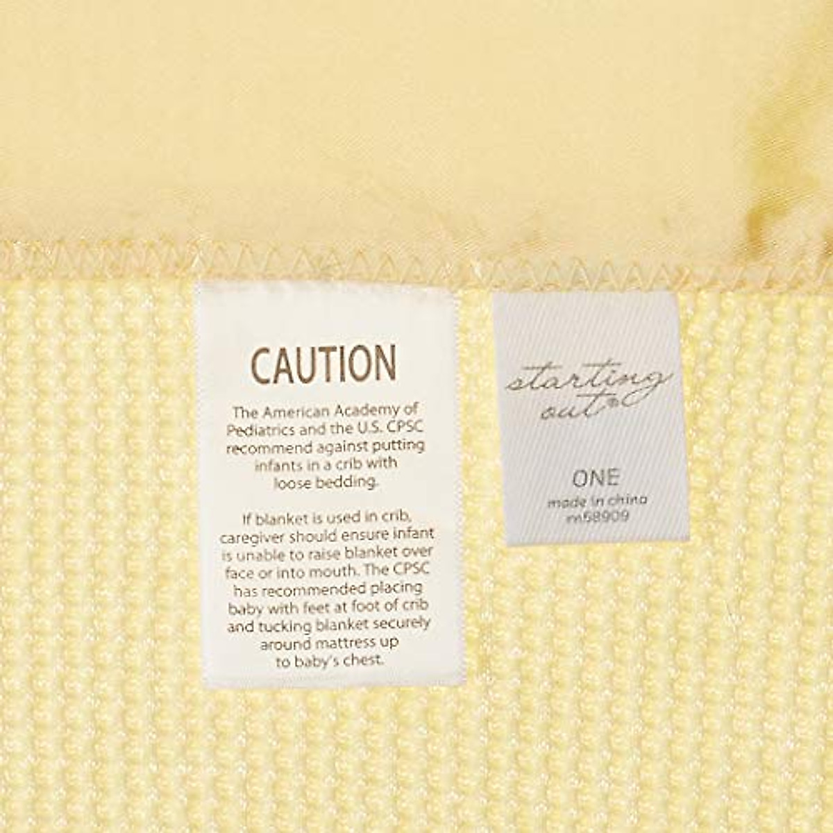 Thermal Waffle Weave Baby Blanket with Satin Nylon Trim (Yellow)