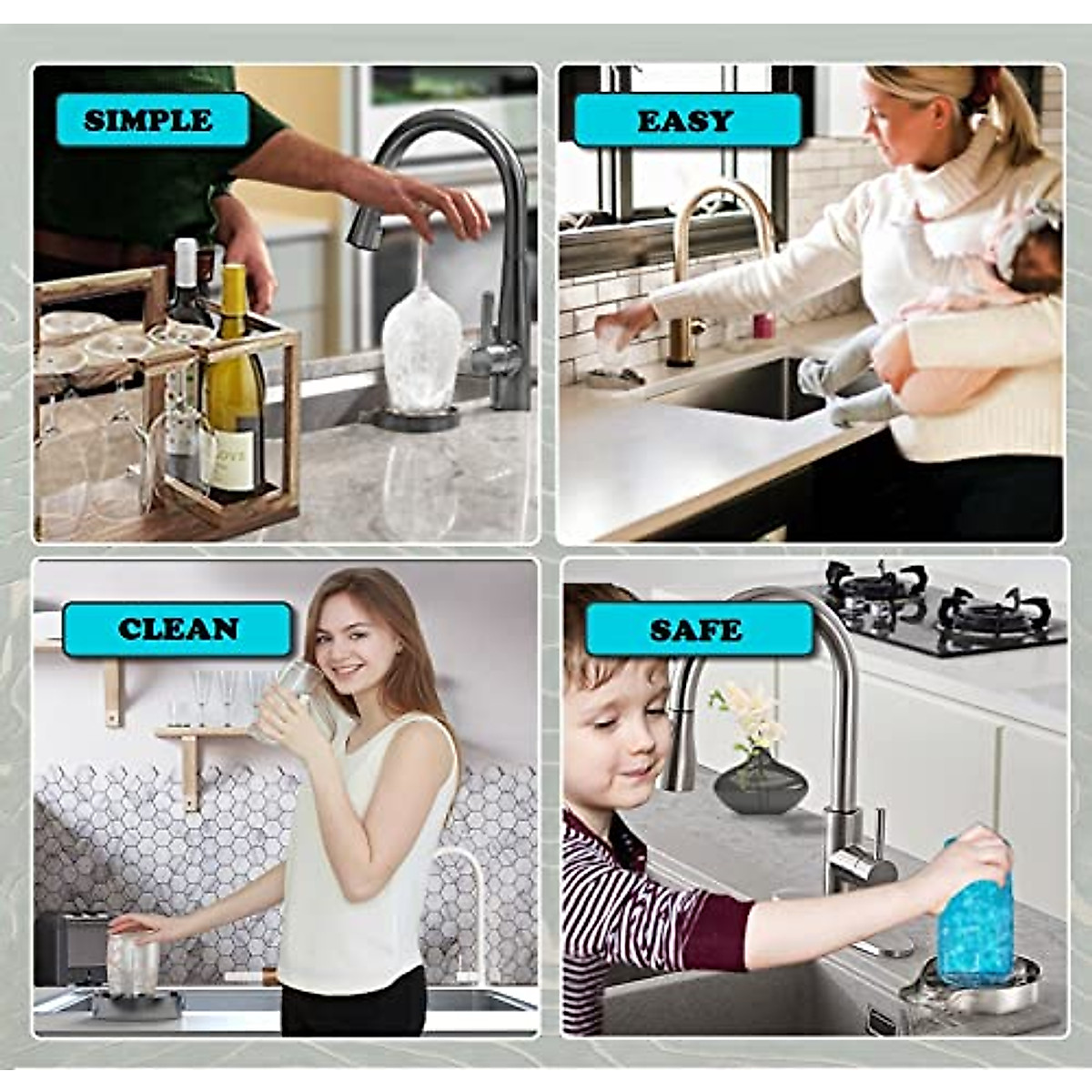 Zamazingoo Glass Rinser for Kitchen Sink, 2023 Newest Black Kitchen Faucet, Quick Cup Washer, High Pressure Cup Cleaner, Baby Bottle Washer for Home/Bar/Cafe/Restaurant, Matte Black