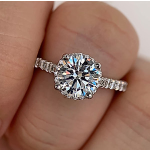 HAFEEZ CENTER Moissanite Rings for Women True D Color 2ct Moissanite Engagement Rings for Women Promise Ring Travel Ring (moissanite-ring, 6.5)