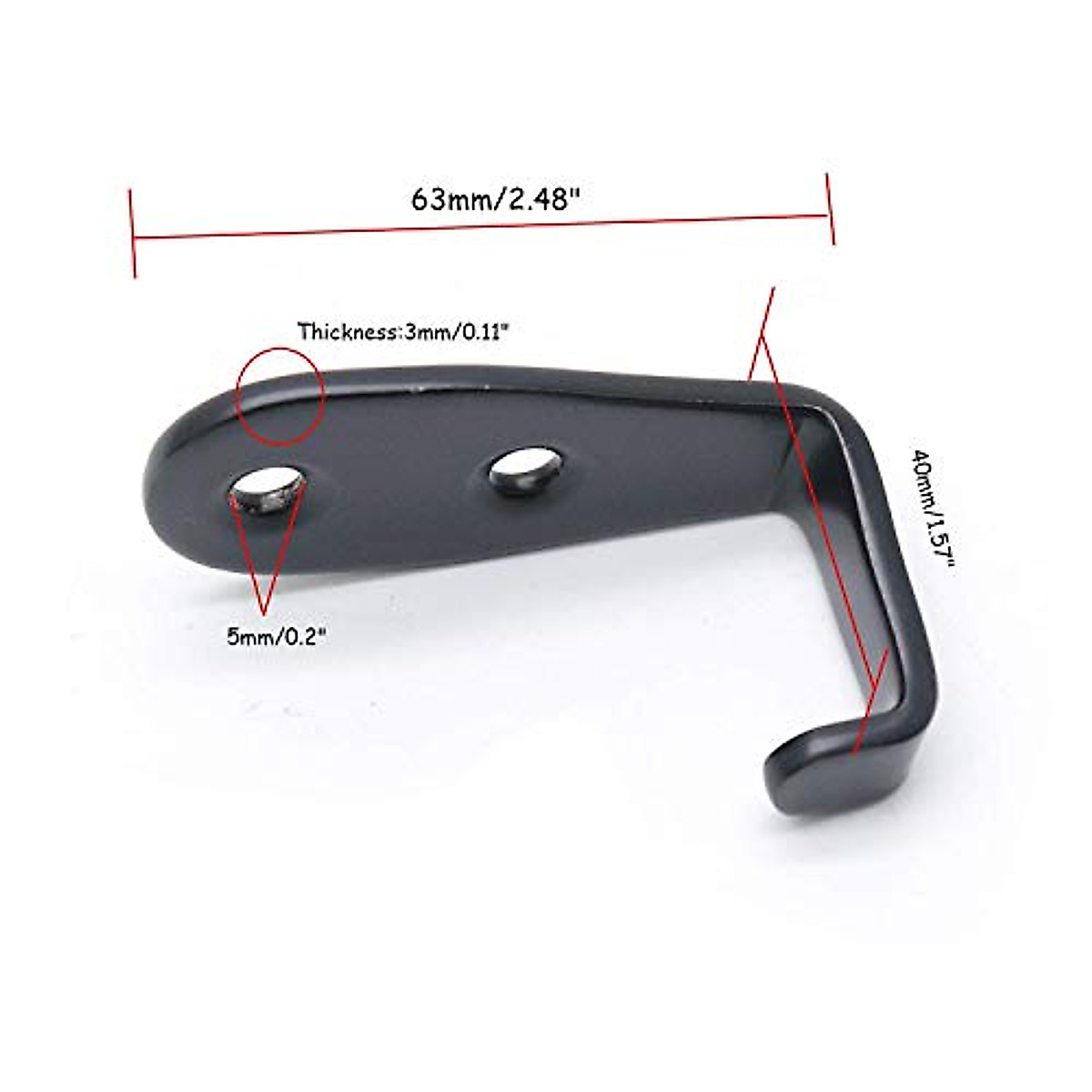 Flyisland Wall Hooks 8 Pcs, Coat Hooks Garage Hook Wall Mounted Hat Hangger Hooks Robe Hook Single Coat Hanger Heavy Duty (8 Pack, Black)