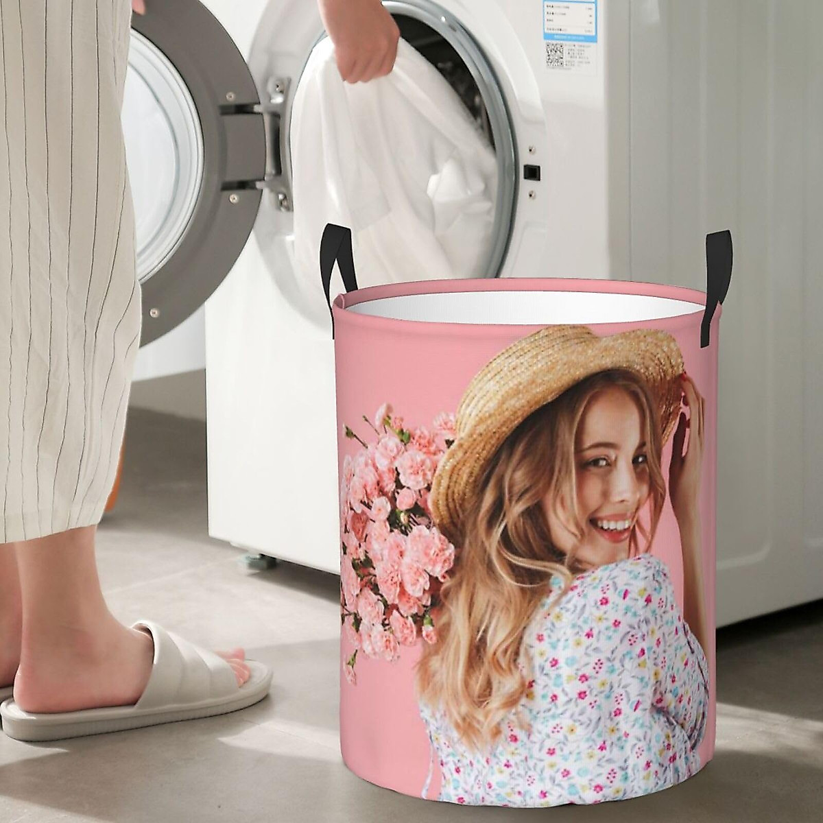 Custom Laundry Hamper For Kids Adults Personalized Dirty Clothes Large Storage Basket Collapsible Customized Waterproof Laundry Baskets With Handle For Bathroom Living Room Bedroom Home