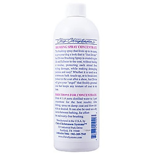 Chris Christensen Just Divine Dog Brushing Spray Concentrate, Groom Like a Professional, Prevents Brushing Damage, Light Detangler, All Coat Types, Made in USA, 16oz