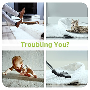 Rabenda 12 Pcs Grippers for Rugs, Non Slip Rug Pads for Hardwood Floors and Tiles, Reusable and Washable Rug Tape for Area Rugs, Dual Sided Adhesive Rug Pad Gripper Keep Corners Flat(Black)