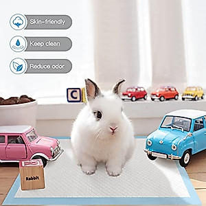 100 Pcs Rabbit Pee Pads 18" x 13" Disposable Pet Training Pads Super Absorbent Guinea Pig Cage Liners Disposable Diaper for Hedgehog, Hamster, Chinchilla, Cat, Reptile and Other Small Animal