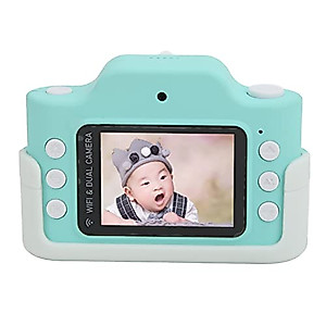 Jovenn WiFi Cartoon Camera Toy, Portable High Definition Anti Fall 750mAh Rechargeable ABS Kids Digital Camera 24MP Dual Camera for Gifts