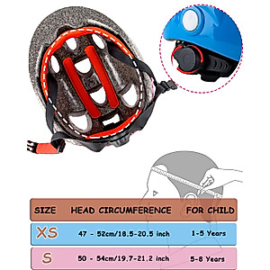 Atphfety Kids Toddler Bike Helmet,Adjustable Boys Girl Helmets from Baby to Children(Age 1-8),Multi Sports for Bicycle Skate Scooter with LED Light