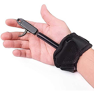 Archery Compound Bow Release Aid Trigger Caliper Shooting Camo/Black Design - Adjustable Black Wrist Strap (Pack of 1)