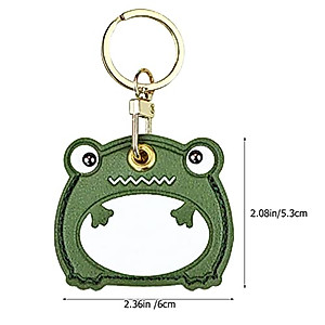 Generic Frog Keychain Frog Keychain Compatible for AirTag Keychain:Leather Tracker Cover Cute Cartoon Frog Shaped Air-Tag Holder Anti-Lost Tracker Shell for Women Key Fob Keychain Key Fob Keychain