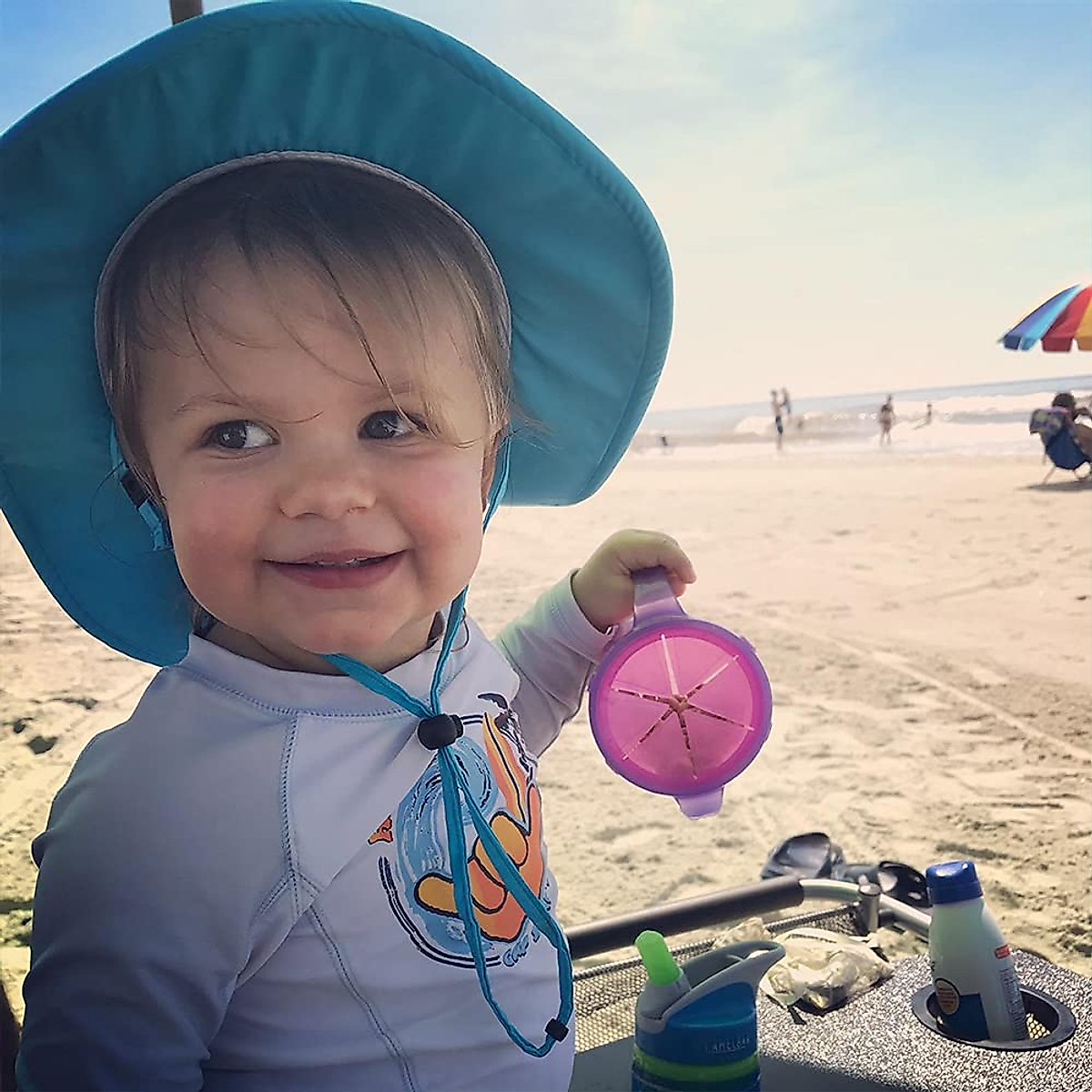 Baby Sun Hat Boys Girls Bucket Hat Sun UPF 50+ Protection Hats Wide Brim Kid Beach Summer Cap (Blue, 4~10Years)