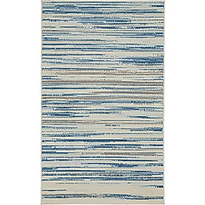 Nourison Jubilant Abstract Blue 3' x 5' Area Rug, Easy -Cleaning, Non Shedding, Bed Room, Living Room, Dining Room, Kitchen (3x5)