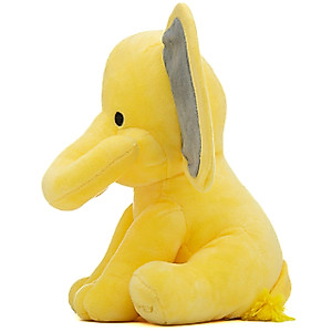 KINREX Elephant Stuffed Animals – Stuff Animal Plush Toy for Babies Girls Boys, Elephants Plushie Teddy Bear Toys for Birth Stats Baby Shower Infant Newborn Boy & Girl, Yellow Measures 9 Inches